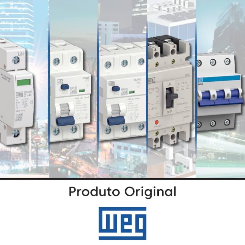 Disjuntor Bipolar Termomagnético 50A MDWP DIN Curva C Weg - TEM NA TRENA