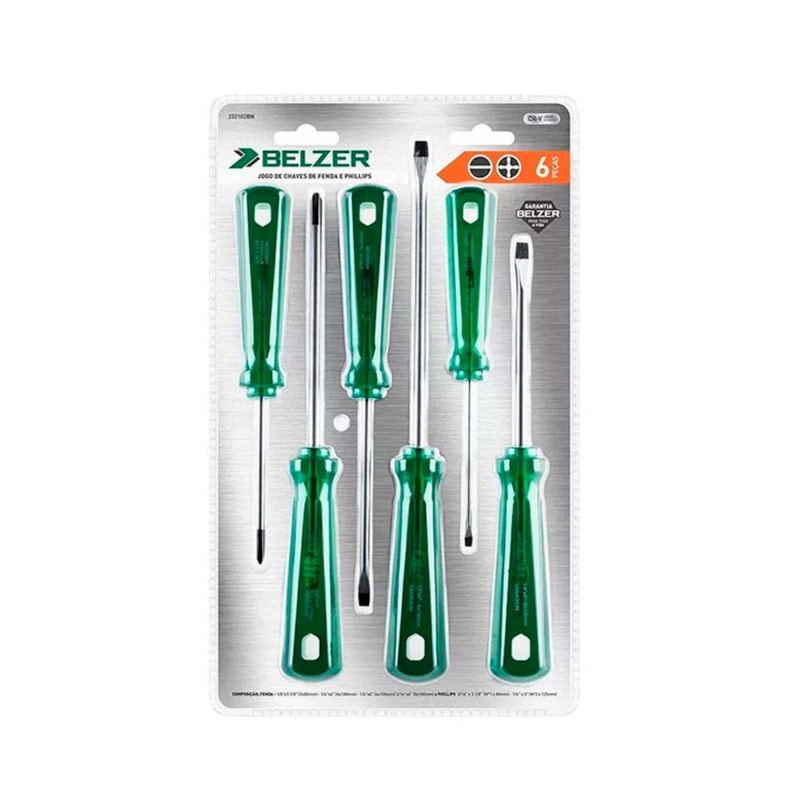 Jogo Kit de Chave de Fenda e Phillips 6pcs BELZER - TEM NA TRENA