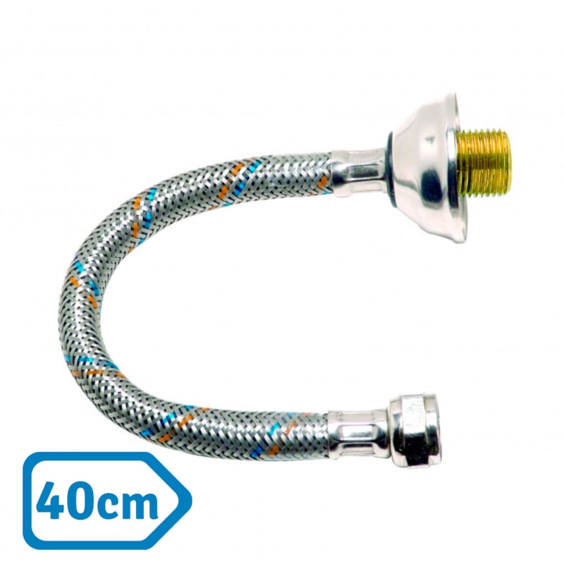 Rabicho Flexível Trançado Inox Cromado 1/2X40cm VLL448IWG Esteves - TEM ...