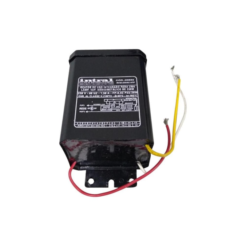Reator Intral Para 1 Lâmpada Vapor Sódio Metálico Interno 250W 00889 ...